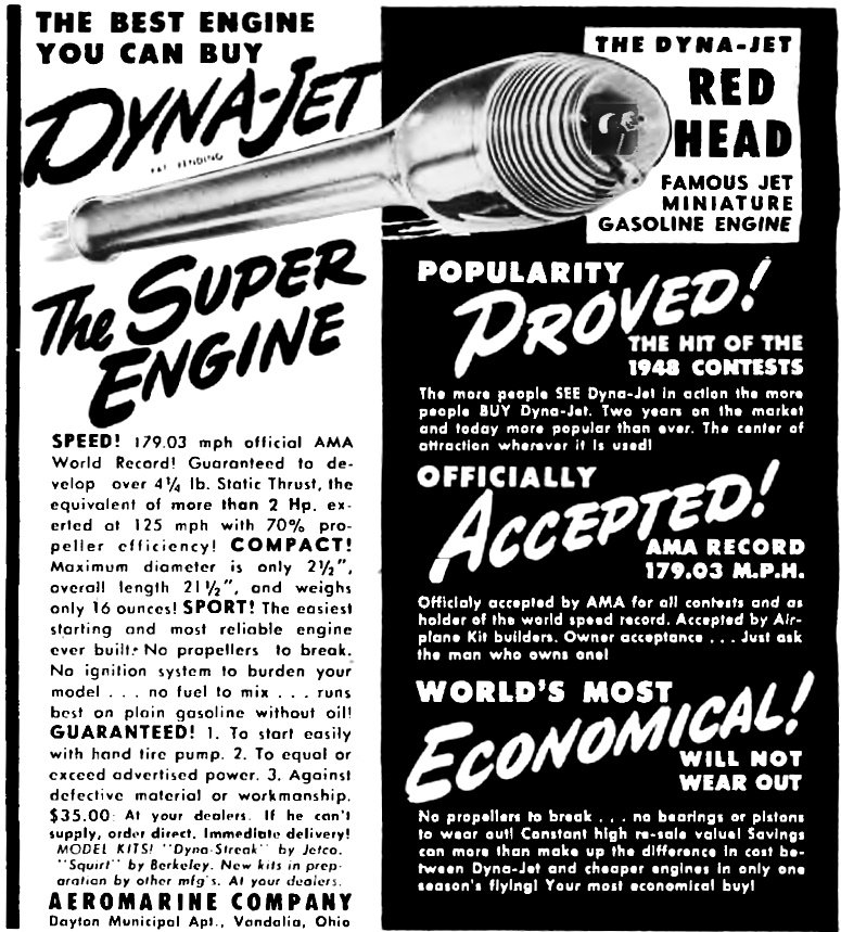Dyna-Jet Engine, February 1949 Air Trails - Airplanes and Rockets